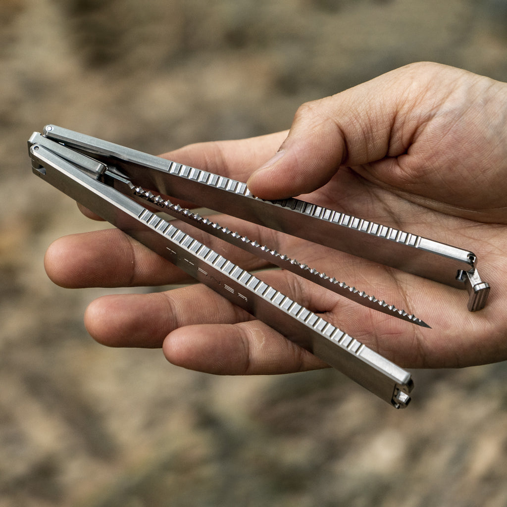 Tissaw: a CNC-Machined Titanium Folding Hand Saw – Titaner